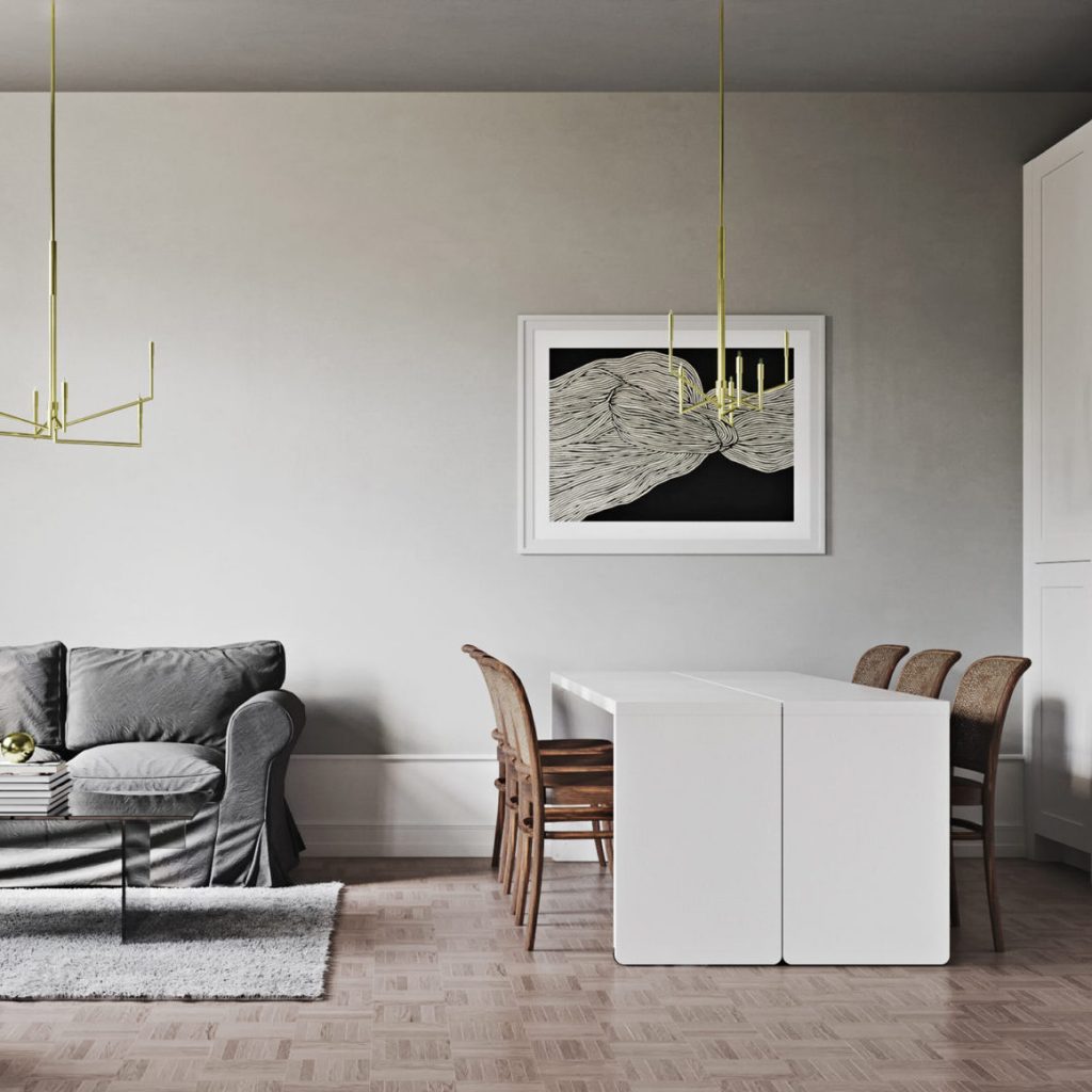 Interior of a small two-room apartment - Tablebed